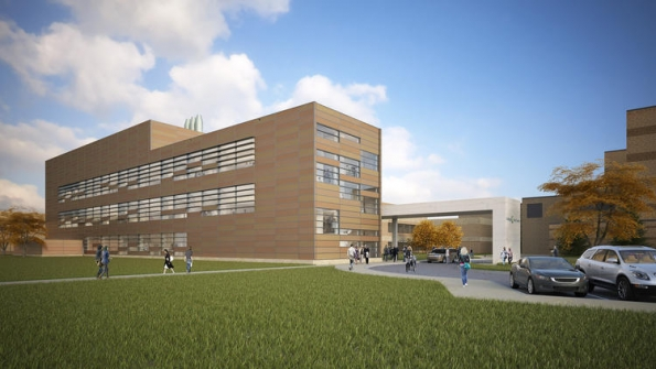 Science building under construction at community college in Illinois ...