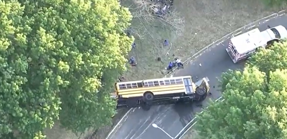 36 adults injured in school bus turn over crash in New York City ...